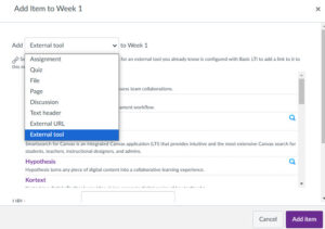 Accessing External Tools from Canvas – Getting Started with Canvas