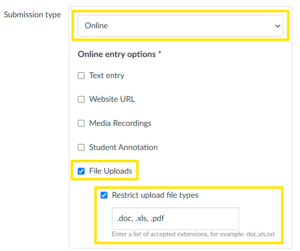 Canvas Assignments – How to Restrict File Types – Getting Started with Canvas