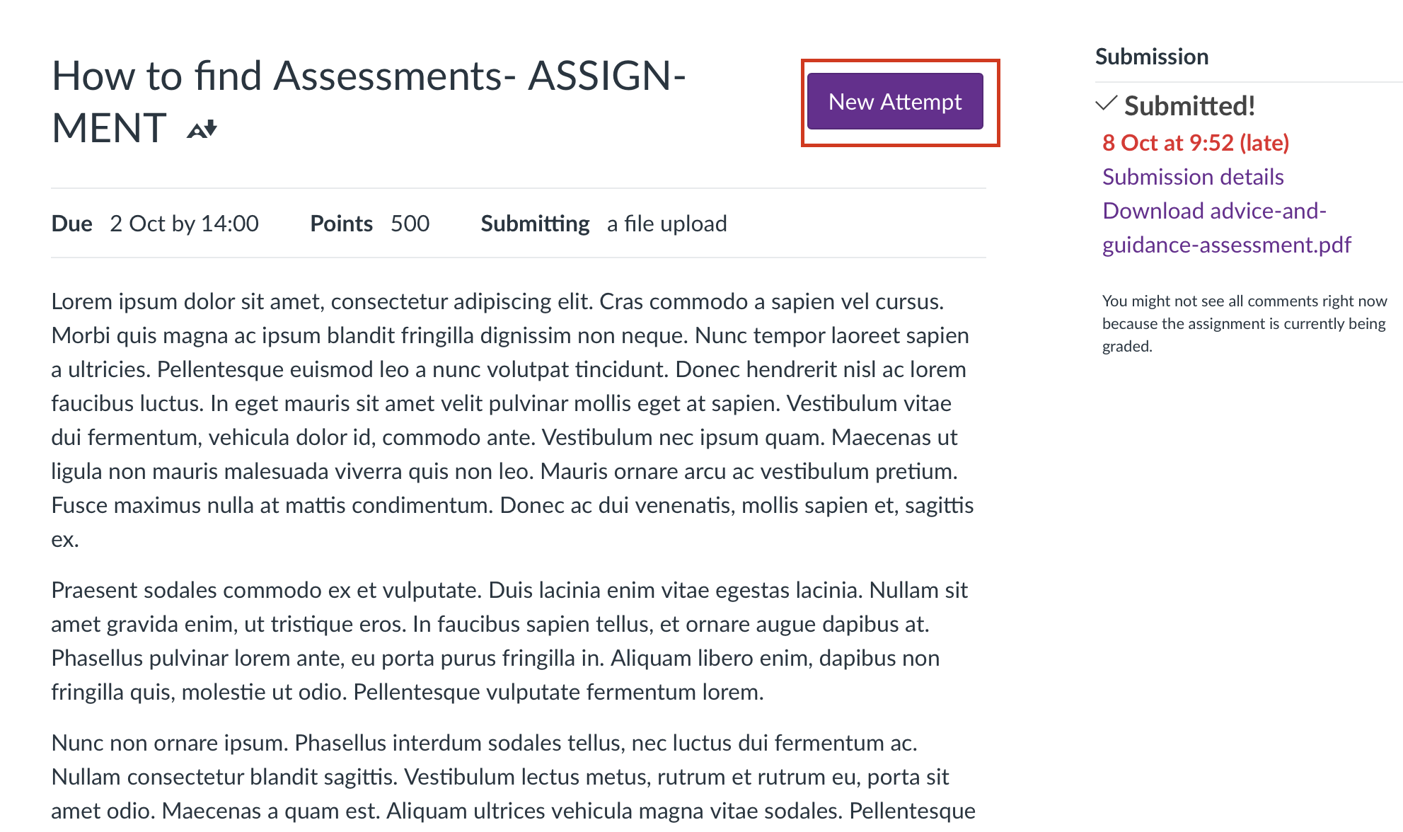 Student Guide: How to submit assignments on Canvas – Getting Started ...